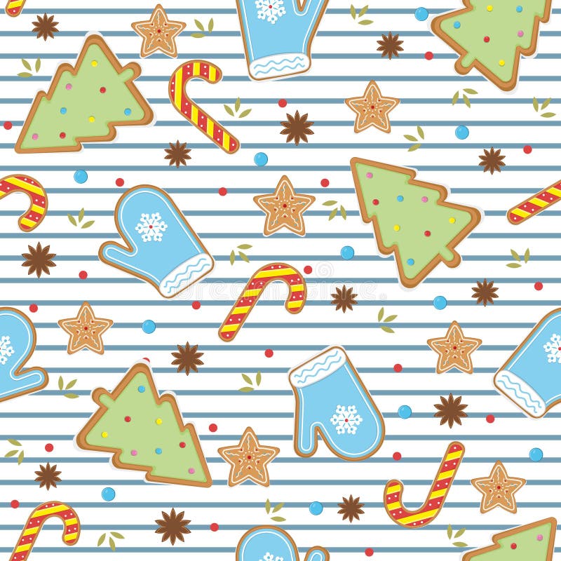 Christmas Holiday Pattern with Christmas Trees, Vector Illustration in ...