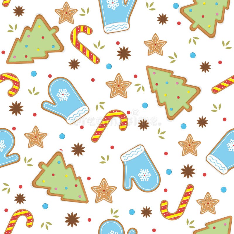 Christmas Holiday Pattern with Christmas Trees, Vector Illustration in ...