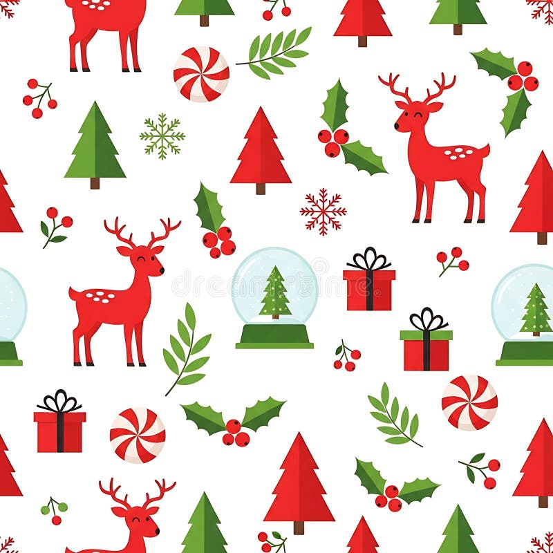 Reindeer Wrapping Paper Simple Silhouette Stock Photos - Free & Royalty ...