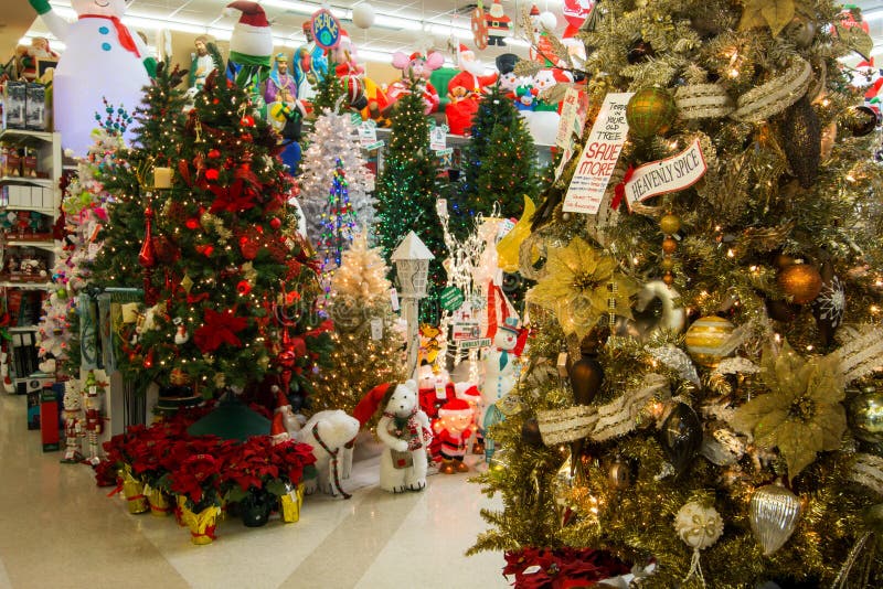Christmas Holiday Tree Display at Retail Store Editorial Photo - Image ... Christmas Holiday Tree Display at Retail Store Editorial Photo - Image ...