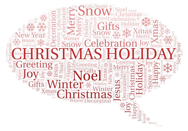 Christmas Holiday Word Cloud Stock Illustration - Illustration of ...