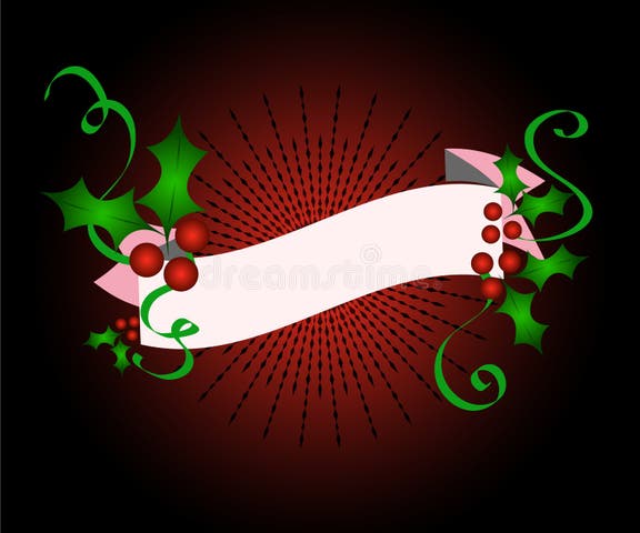 Christmas holly banner stock illustration. Illustration of rich - 3564267