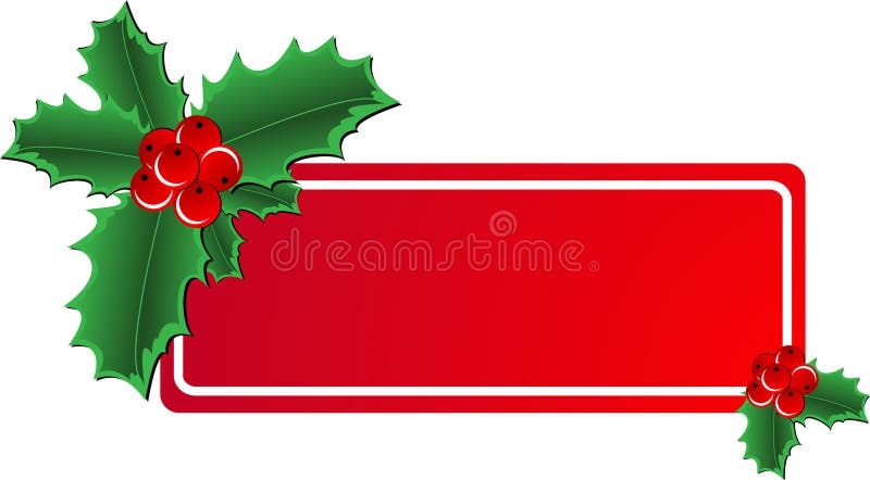 Christmas Holly banner stock vector. Illustration of claus - 3683797