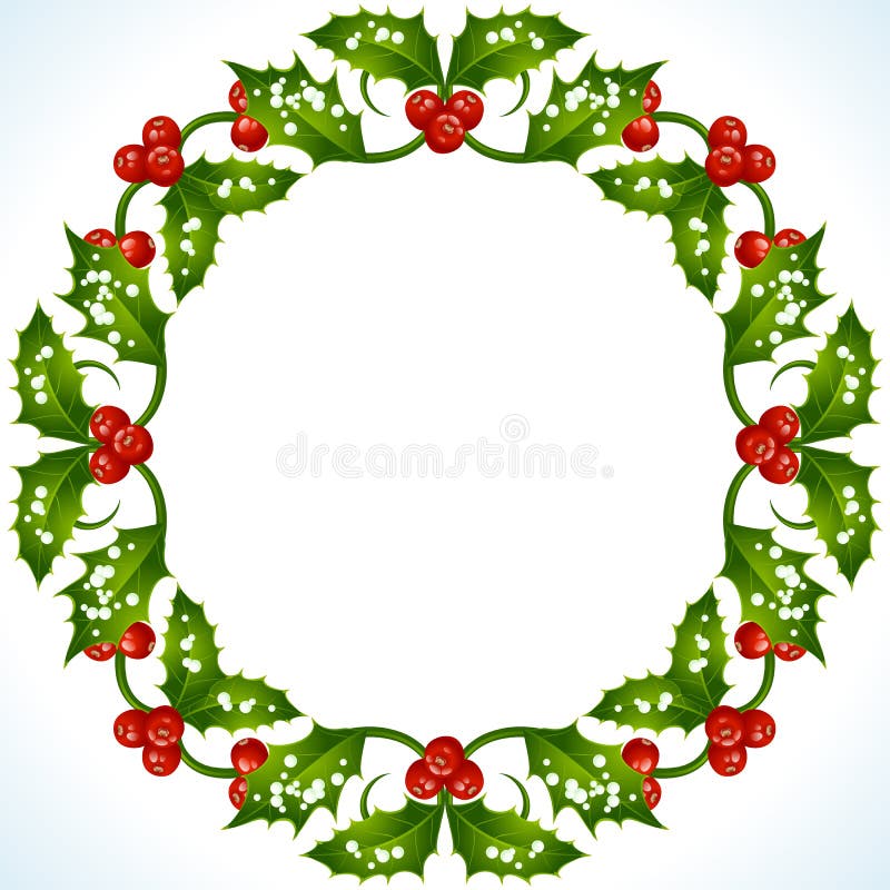 Christmas Holly frame stock vector. Illustration of merry - 16531892