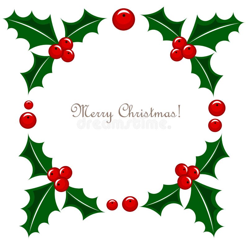 Christmas holly frame stock illustration. Illustration of icon - 26460376
