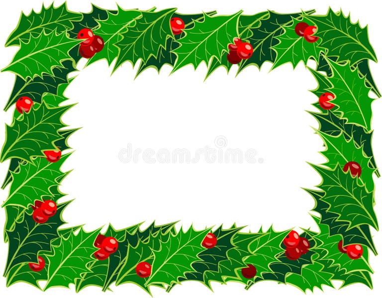 Christmas holly frame stock illustration. Illustration of december ...