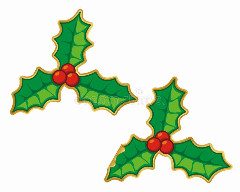 Christmas holly sticker stock vector. Illustration of symbol - 3804183