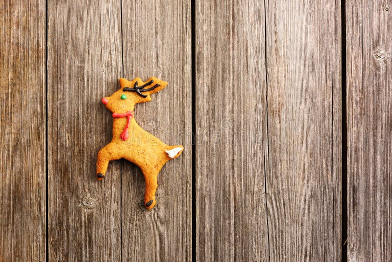 Christmas Homemade Gingerbread Deer Cookie Stock Image - Image of brown ...