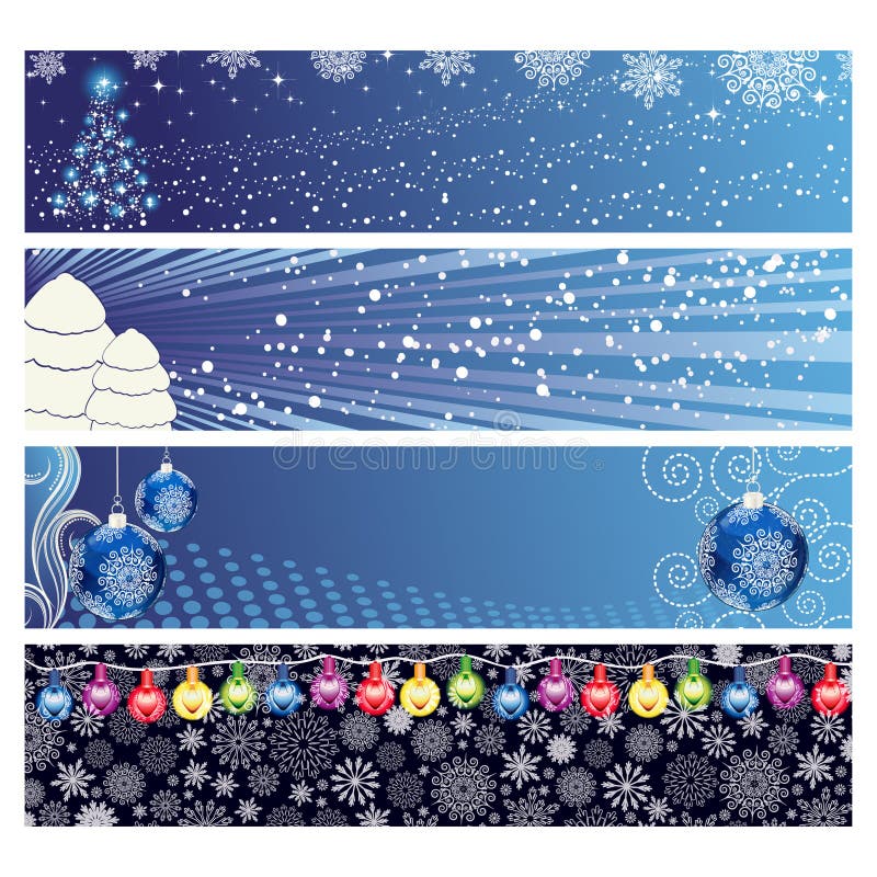 Christmas Horizontal Banner Stock Vector - Illustration of presentation ...