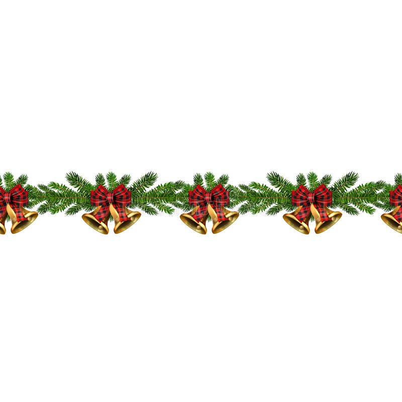 Horizontal Border Seamless Pattern With Christmas Holly Stock Vector ...
