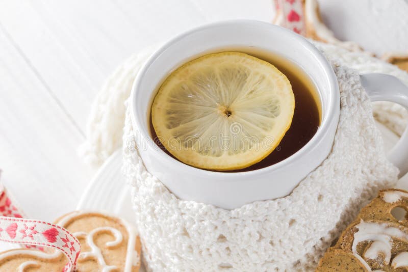 Christmas Hot Tea with Cold Days Stock Image - Image of festive, time ...