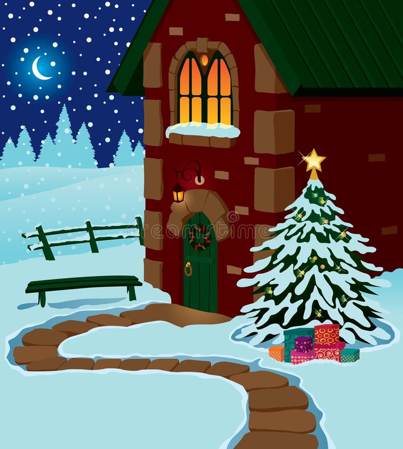 House of Santa Claus on Christmas Eve Stock Vector - Illustration of ...