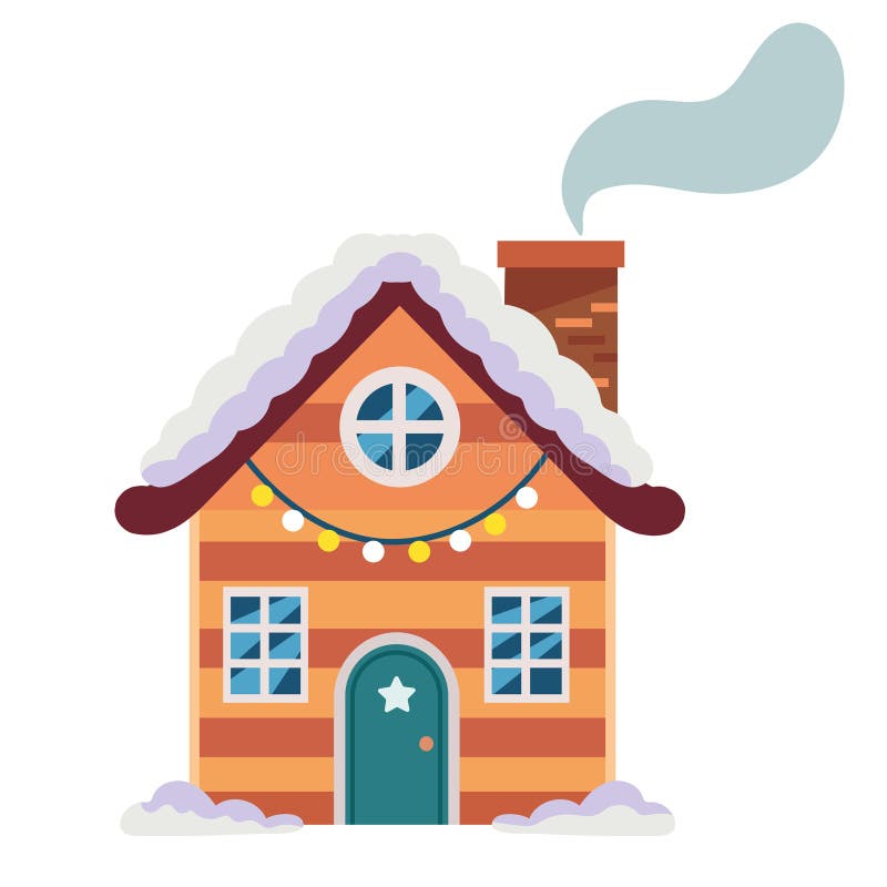 Christmas house with snow stock vector. Illustration of winter - 284019091