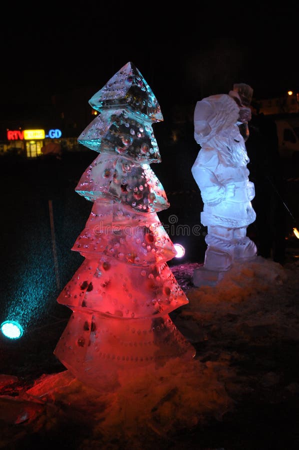 Christmas ice sculptures editorial stock image. Image of carve - 27574714