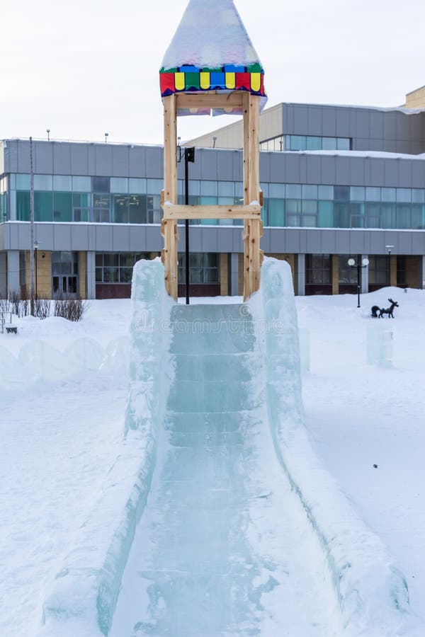 Christmas ice slide editorial image. Image of transparent - 104033000