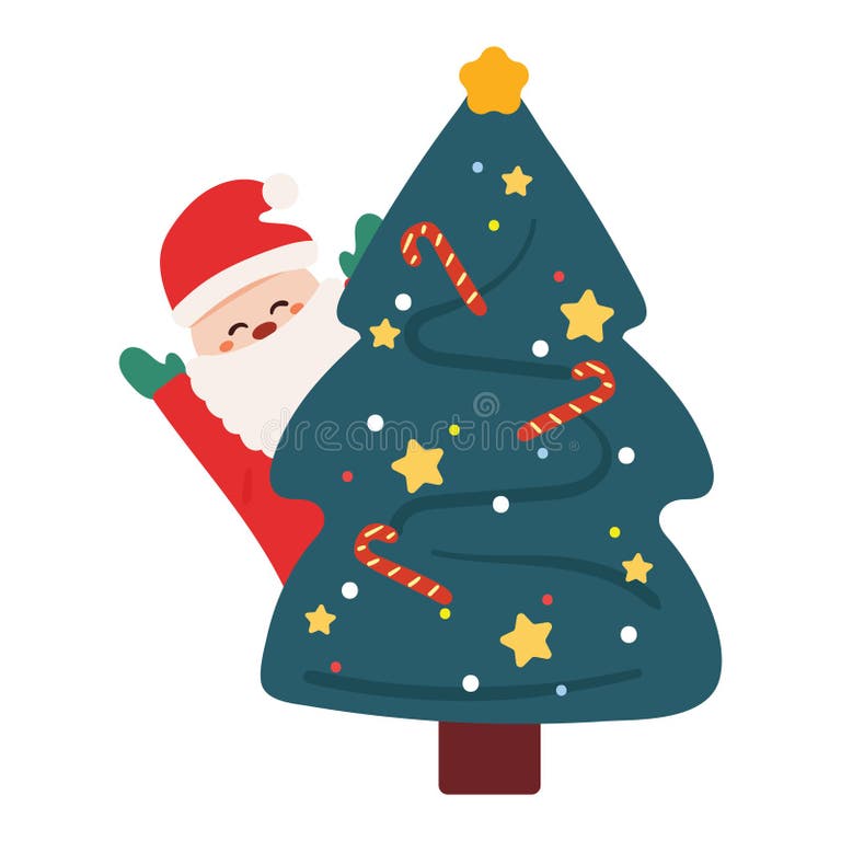 Simple Green Christmas Tree with Colorful Accessories Stock Vector ...