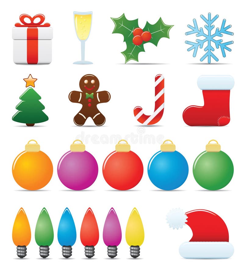 Christmas Icon Set stock vector. Illustration of computer - 6446307