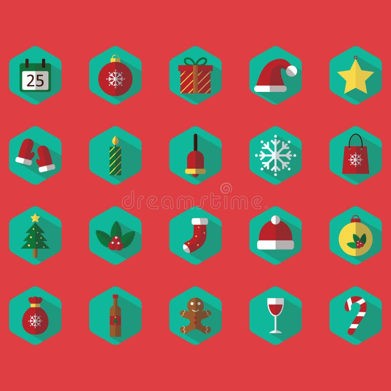 Christmas Icon Set. Vector Illustration Decorative Design Stock Vector ...