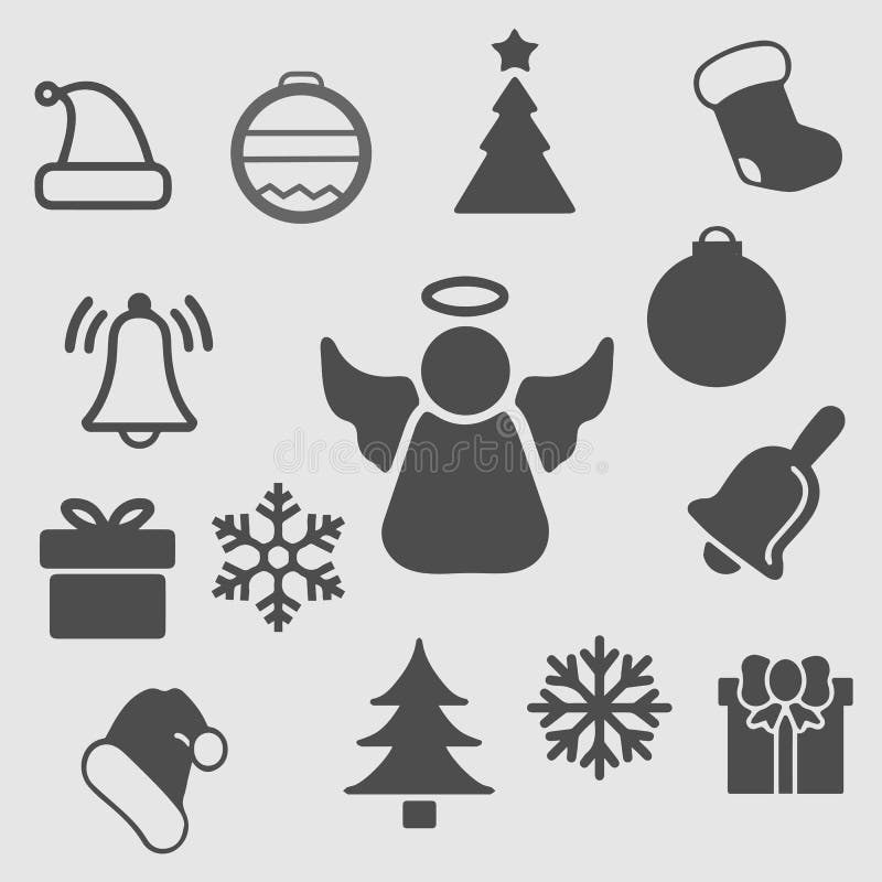 Christmas Icon Vector Element Set. Stock Vector - Illustration of star ...