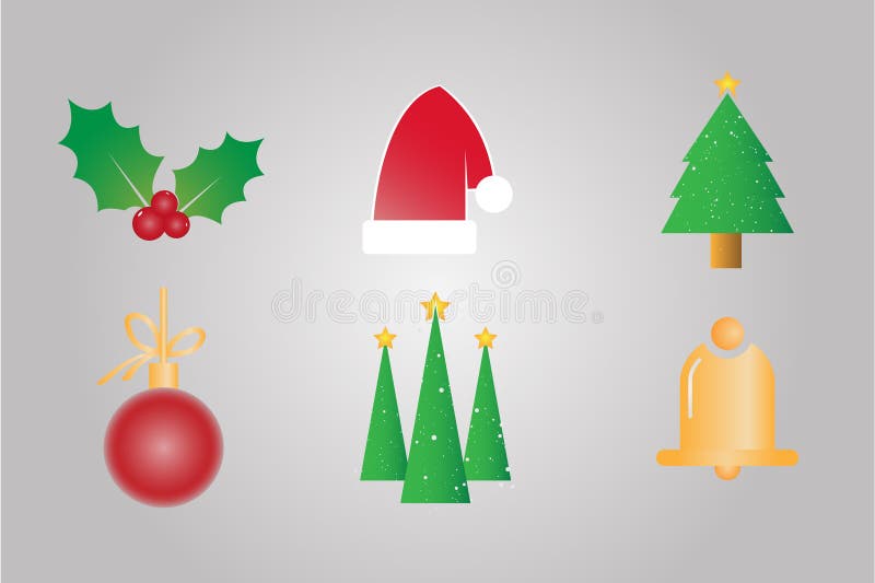 Merry Christmas and Happy New Year Flat Objects Set for Create Stock ... Merry Christmas and Happy New Year Flat Objects Set for Create Stock ...