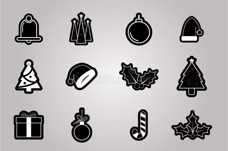 Merry Christmas and Happy New Year Flat Objects Set for Create Stock ... Merry Christmas and Happy New Year Flat Objects Set for Create Stock ...