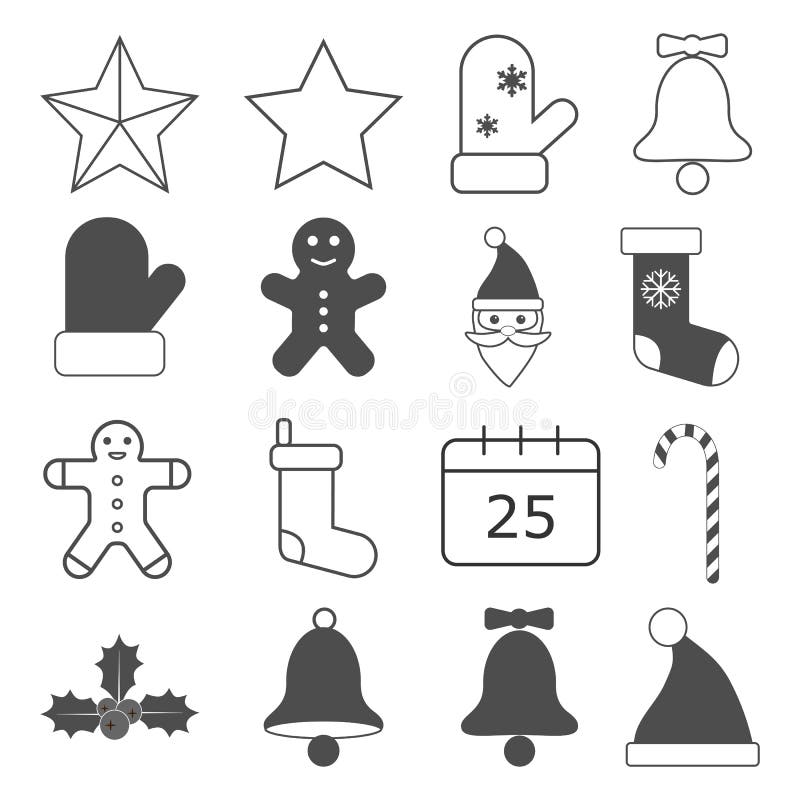 Christmas Icons Set. Vector Illustrations. Flat Design. Stock Vector ... Christmas Icons Set. Vector Illustrations. Flat Design. Stock Vector ...