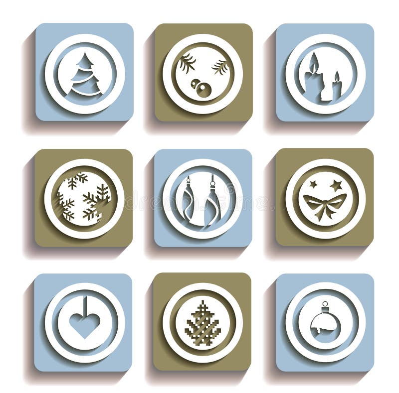 Simple Christmas icons. stock vector. Illustration of abstract - 11620897