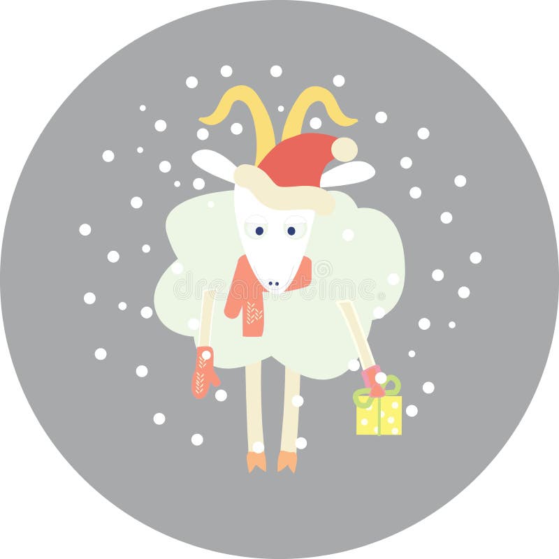 Christmas Illustration with Goat Stock Vector - Illustration of goat ...
