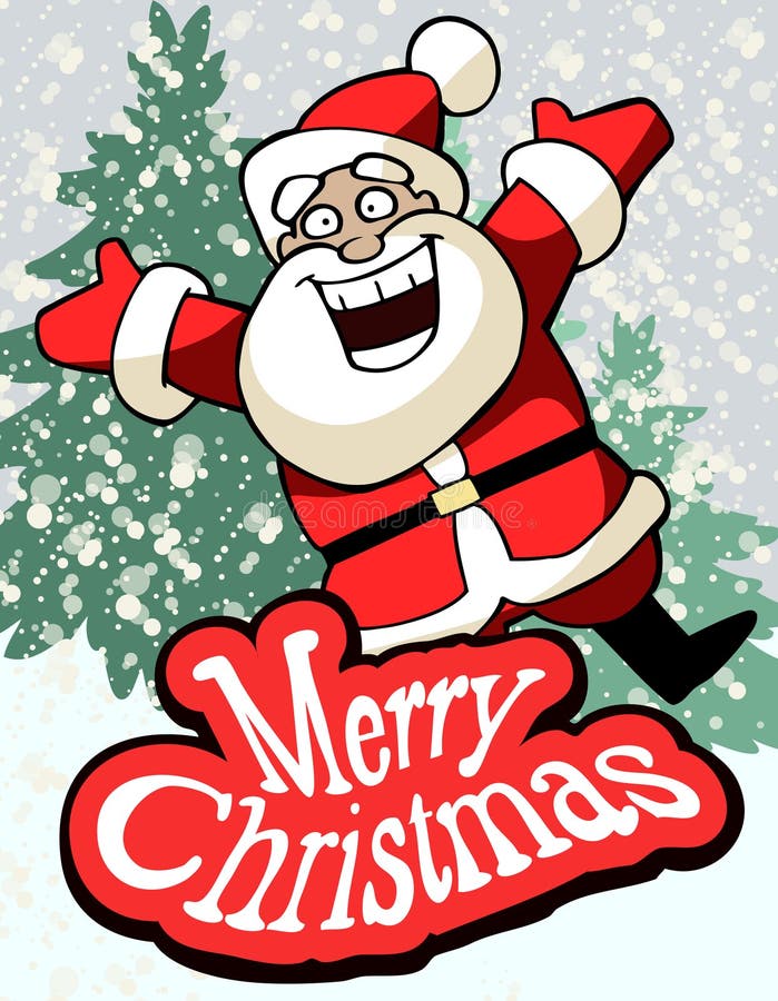 Christmas Illustration of Happy Santa Claus Stock Vector - Illustration ...
