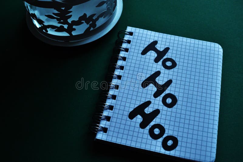 Ho Ho Hoo Write Next To Lantern Stock Illustration - Illustration of ...