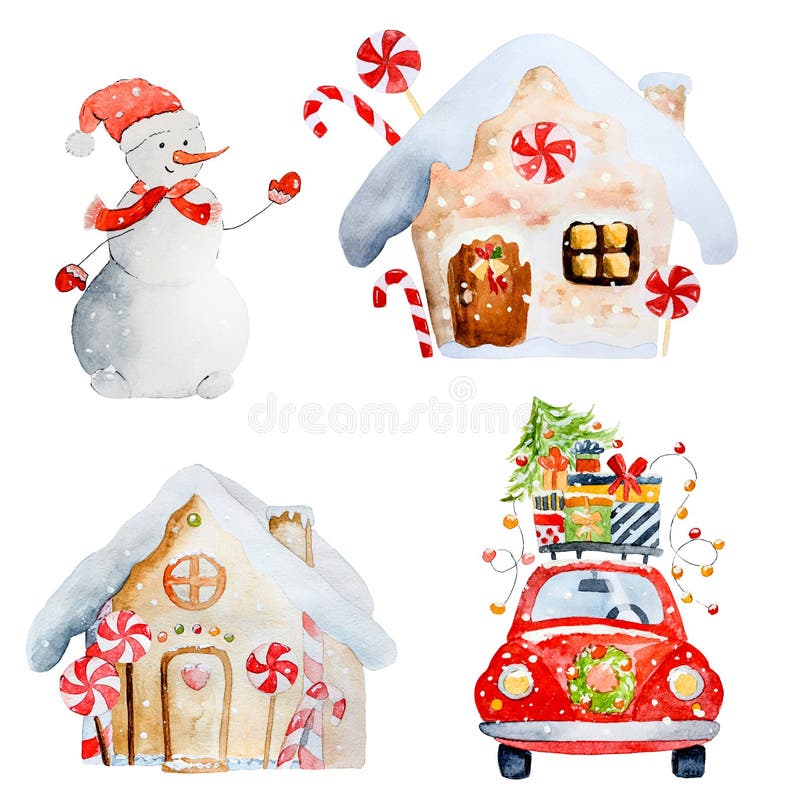 Christmas Illustrations on White Stock Illustration - Illustration of background, decoration ...