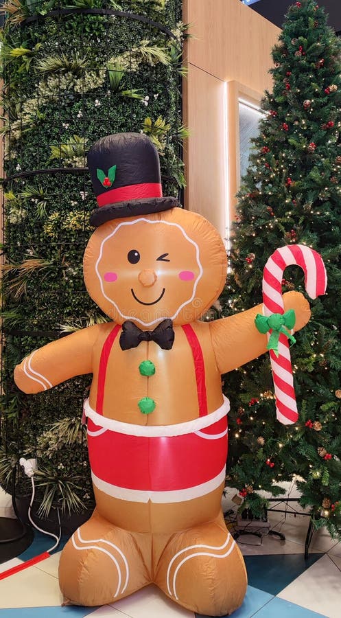Christmas Inflatable Gingerbread Man Stock Photo - Image of inflatable ...