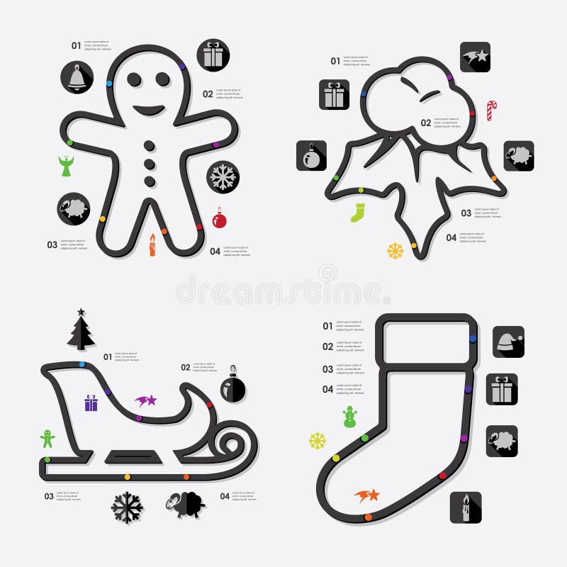 Christmas infographic stock vector. Illustration of decorate - 57133666