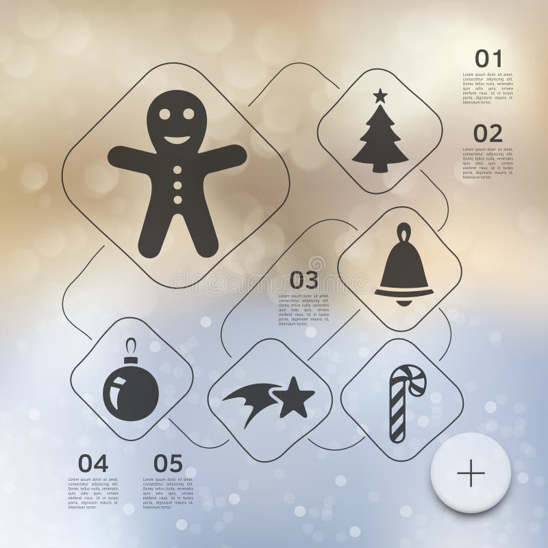 Christmas Infographic with Unfocused Background Stock Vector ...