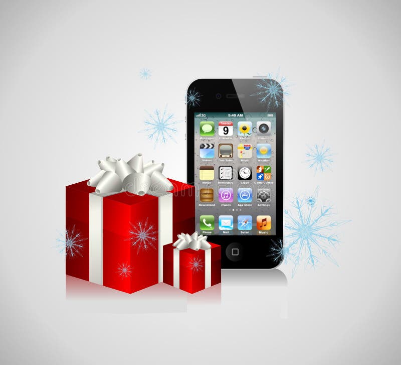 Christmas Iphone editorial image. Illustration of gift - 27694370