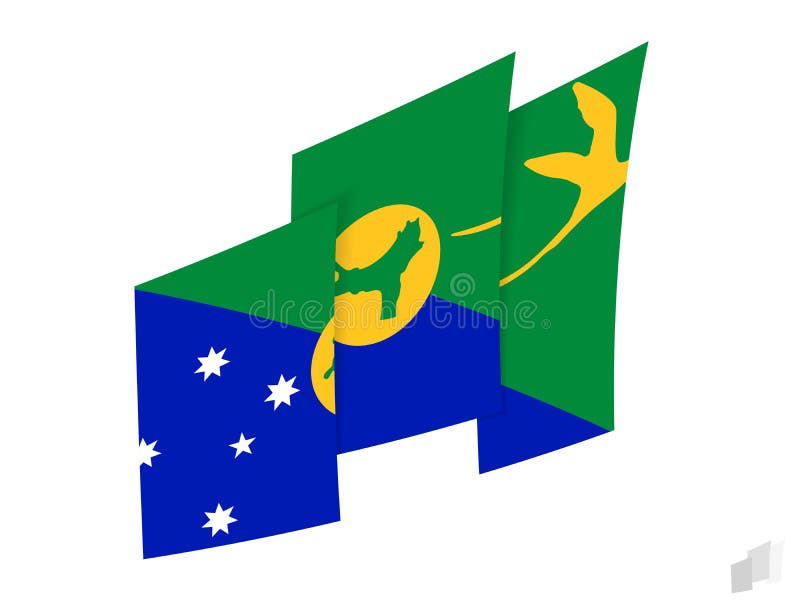 Christmas Island Flag in an Abstract Ripped Design. Modern Design of ...