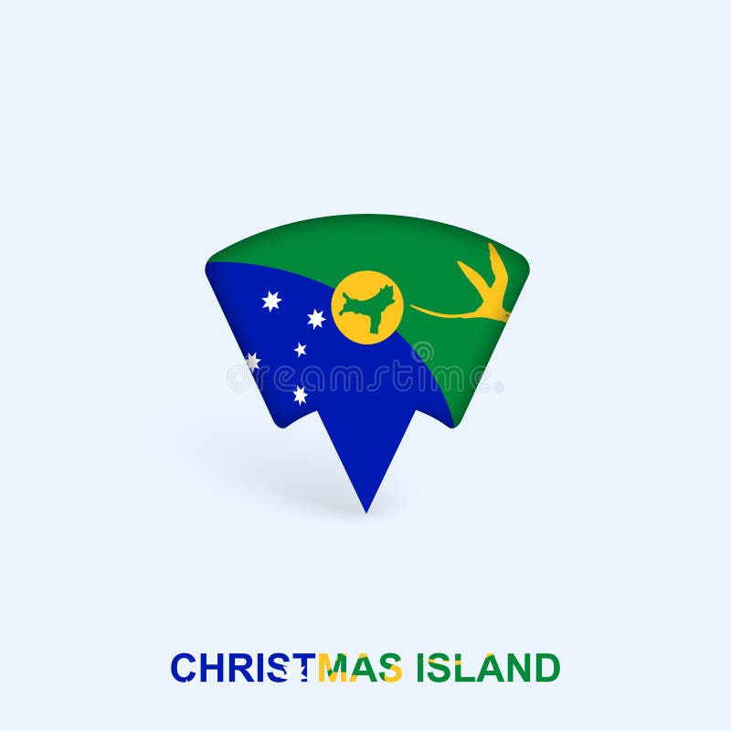 Christmas Island Flag Map Pointer Design with Shadow Stock Vector ...