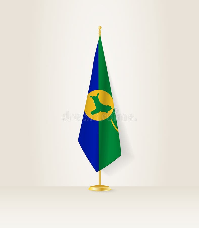 Christmas Island Flag on a Flag Stand Stock Vector - Illustration of ...