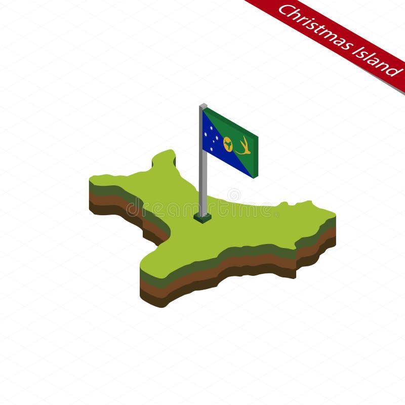 Christmas Island Blue Low Poly Map with Capital Flying Fish Cove Stock ...