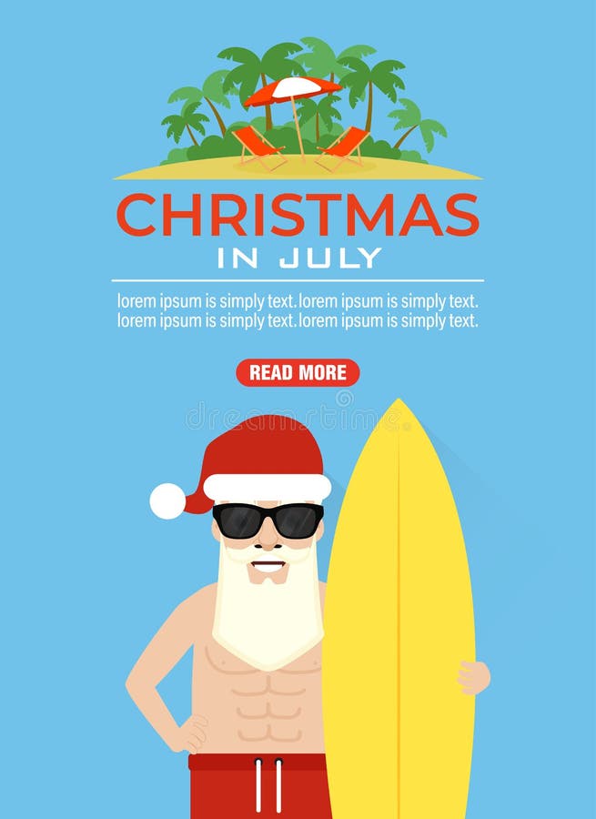Christmas In July Concept Design Flat Stock Vector Illustration Of Graphic Marketing 260655628