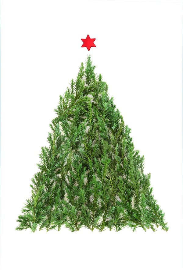 Christmas Juniper Fir Tree with Red Star Abstract Stock Image - Image ...