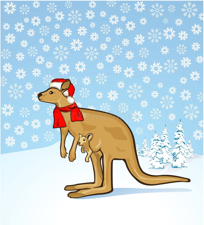 Santa Kangaroo Clipart