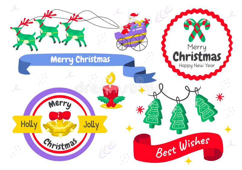 Christmas Label Vector Logo for Banner Stock Vector - Illustration of ...