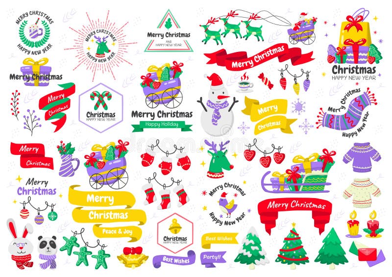 Christmas Label Vector Logo for Banner Stock Vector - Illustration of ...