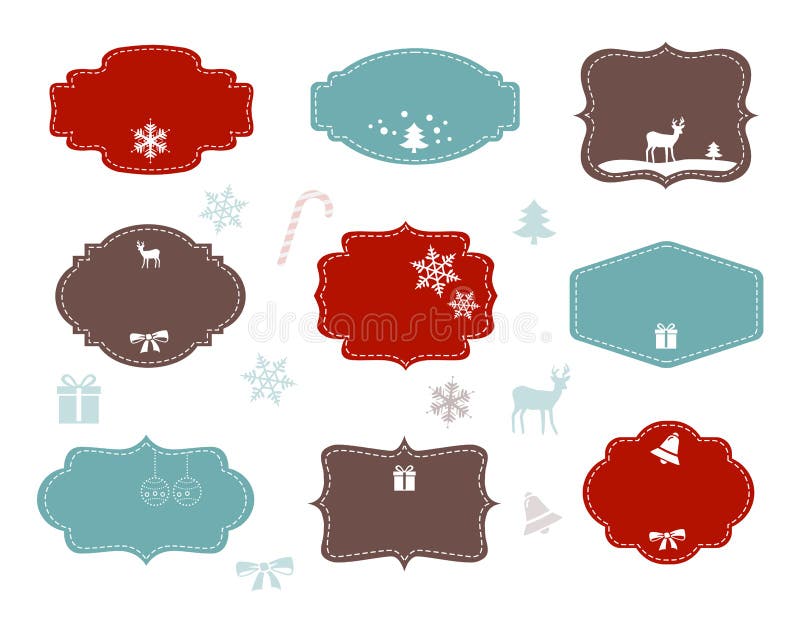 Christmas Labels stock vector. Illustration of shape - 34248005