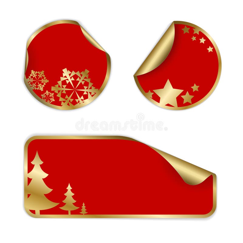 Christmas Labels and Stickers Stock Vector - Illustration of decor ...