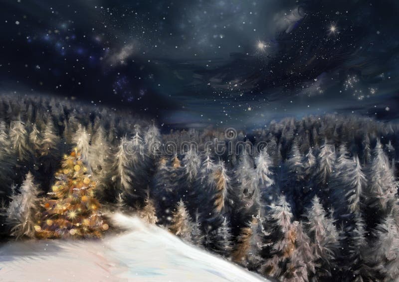 Christmas landscape stock illustration. Illustration of holiday - 21923274