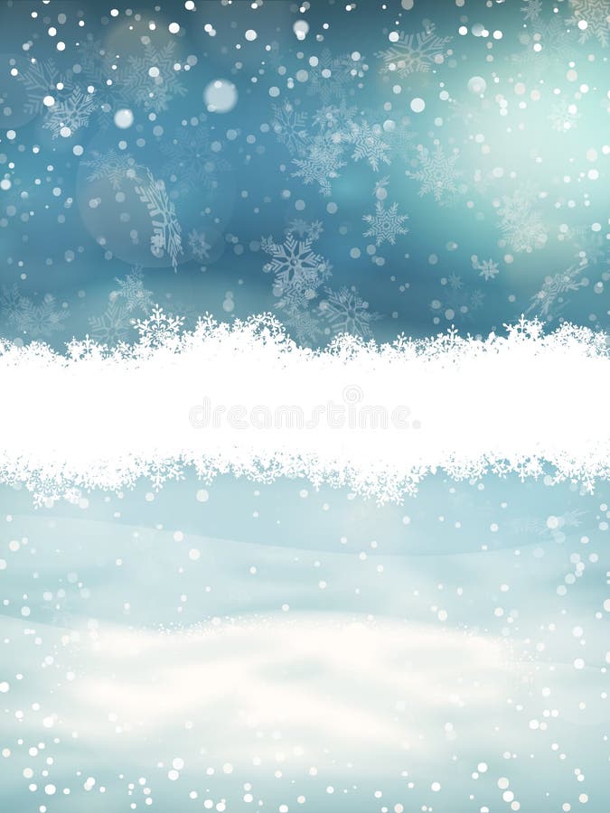 Christmas Landscape with Snow. EPS 10 Stock Vector - Illustration of ...