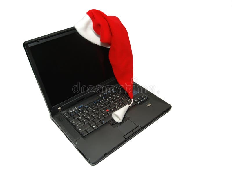 Black laptop Xmas stock image. Image of holiday, laptop - 3502127