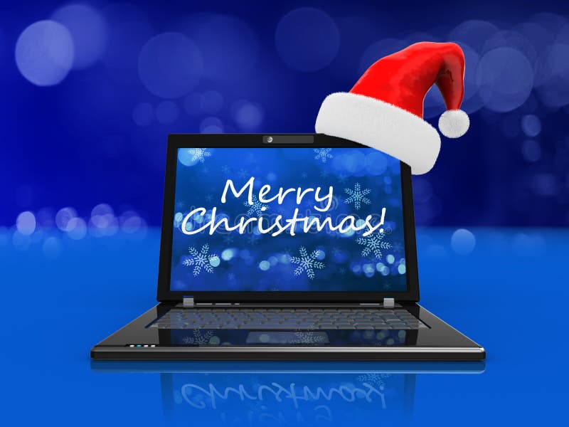 New Computer Christmas Gift Vector Illustration Stock Vector ...